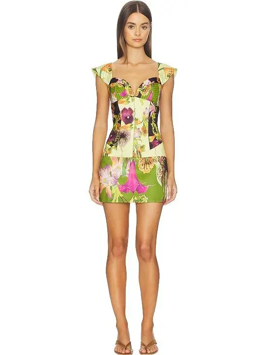 MUMA WORLD Printed Mini Dress - Mixed Canopy