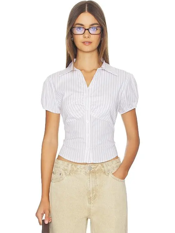 MORE TO COME Camila Top - Neutral Stripe