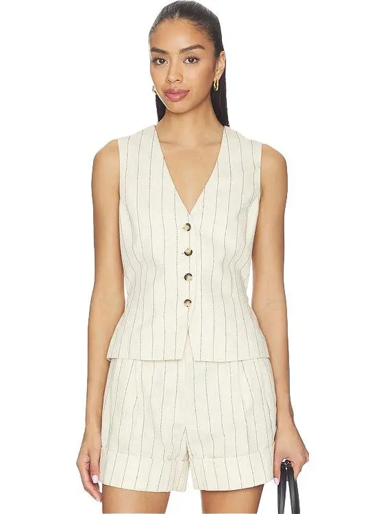Rag & Bone Paulette Stripe Vest - White Stripe