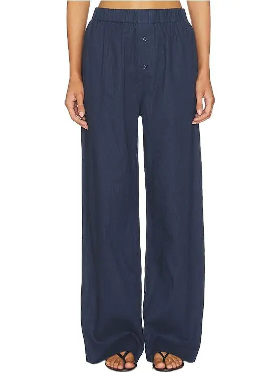 ARTLESS FOREVER Linen Relaxed Pants - Navy