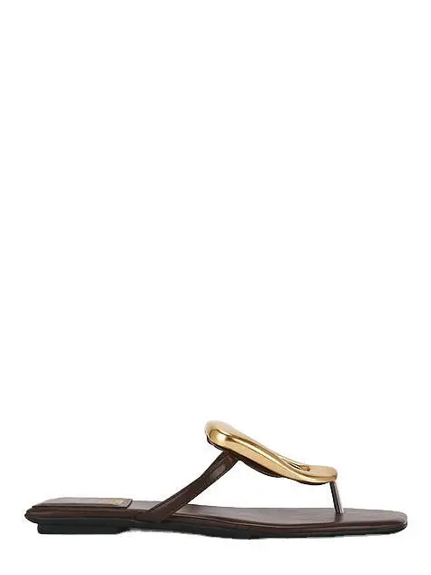 Jeffrey Campbell Linques 2 Sandal - Dark Brown & Gold