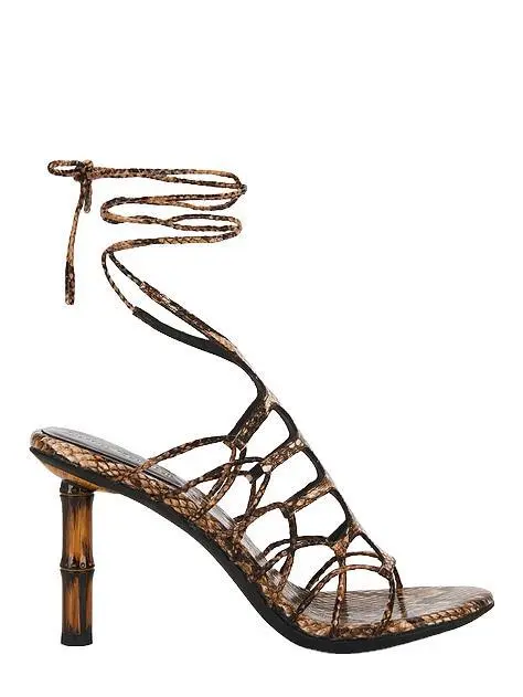 Jeffrey Campbell Scintilla Python Sandals - Brown Multi Python