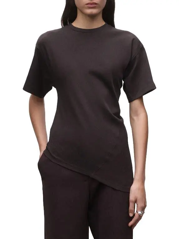 Mango Asymmetric Fitted Cotton T-shirt - Wine