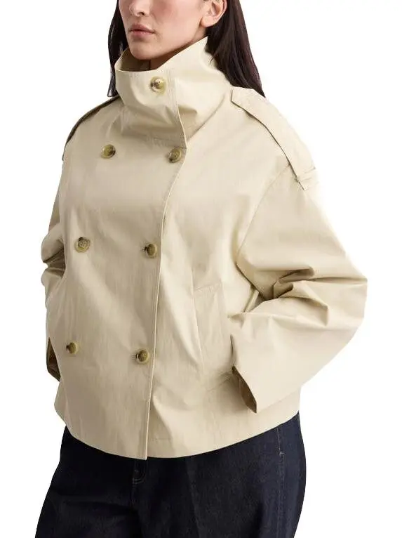 Mango Cropped Trench Jacket - Beige