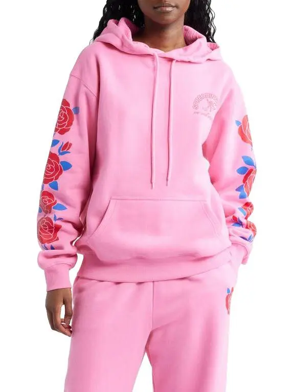 THE MAYFAIR GROUP Floral Sleeve Graphic Hoodie - Pink