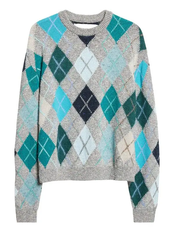ERL Gender Inclusive Argyle Wool Sweater - Multi