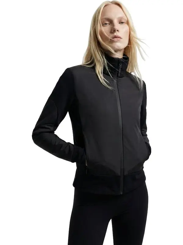 Rudsak Zip-up Mixed Media Sweater Jacket - Black