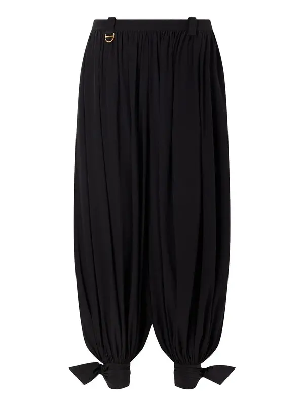 Chloé Silk Crêpe De Chine Tapered Pants - Black