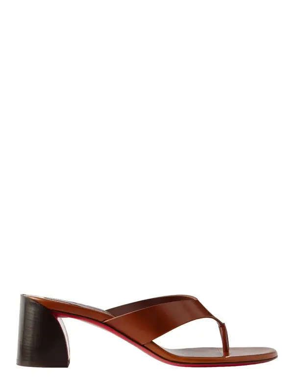 CHRISTIAN LOUBOUTIN Janetonga 55 Leather Sandals - Brown