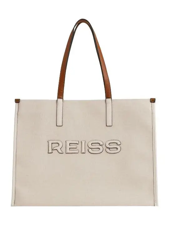 REISS Lola Logo Canvas Tote - Lolanatural