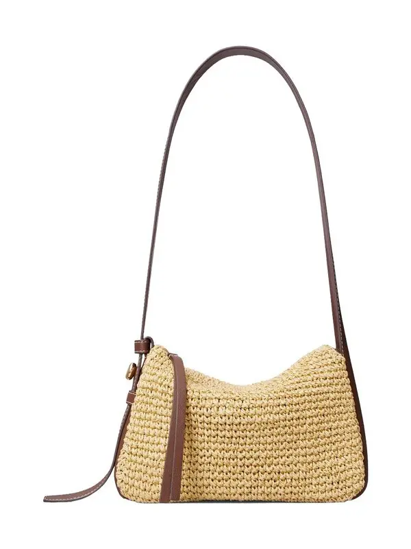 Tory Burch Small Romy Straw Shoulder Bag - Natural