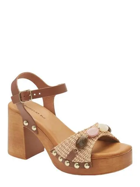 CHOCOLAT BLU Mally Platform Sandal - Natural Raffia