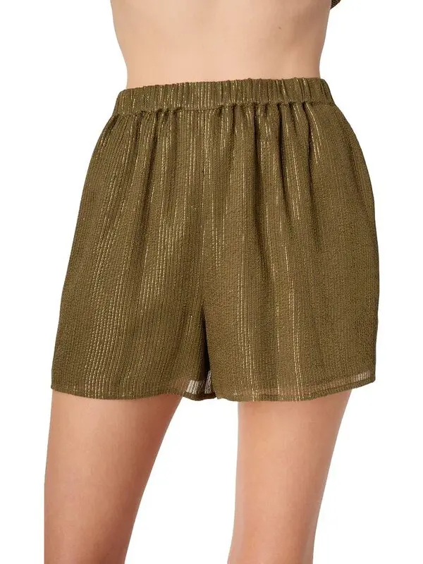 Cami Nyc Metallic Chiffon Shorts - Grove