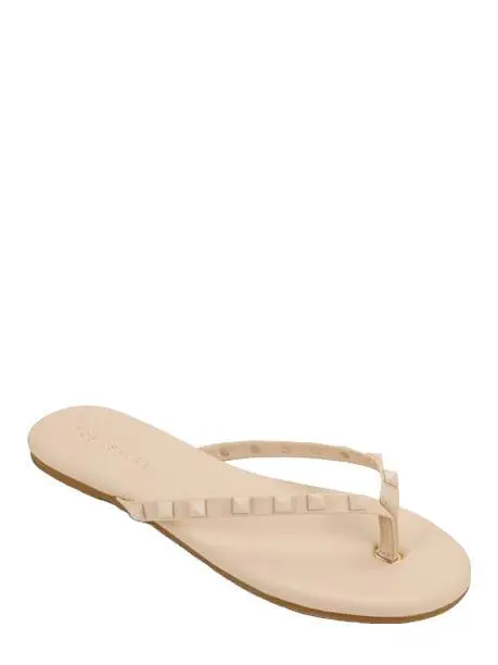 Yosi Samra Rivington Studded Flip Flops - Beige
