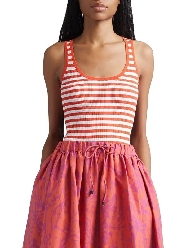 Max Mara Ghiro Variegated Rib Tank - Coral