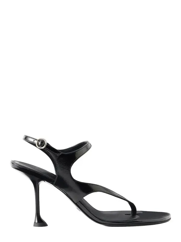 Proenza Schouler Tee Leather Kitten Heel Sandals - Black