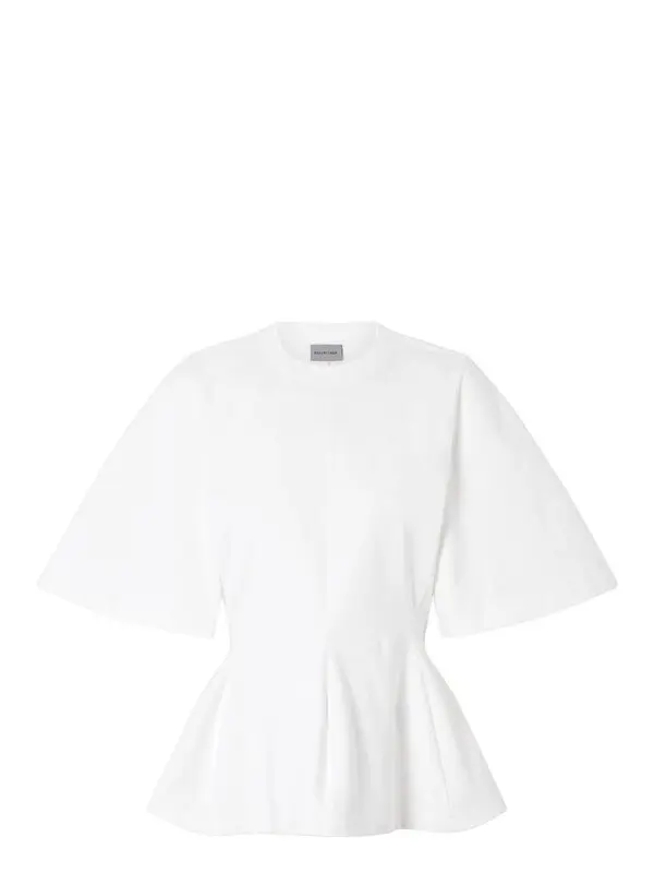 Balenciaga Shaped Flared Cotton-jersey T-shirt - White