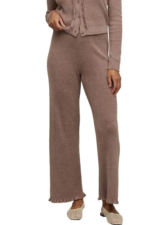 Barefoot Dreams Cozychic Ultra Lite Ruffle Rib Ankle Pajama Pants - Sable