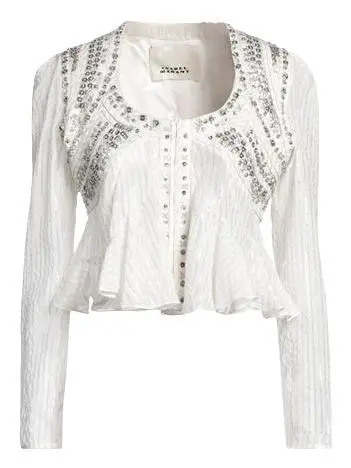 Isabel Marant Striped Peplum Shirt - White