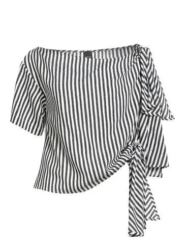 Pinko Woven Striped Top - Black