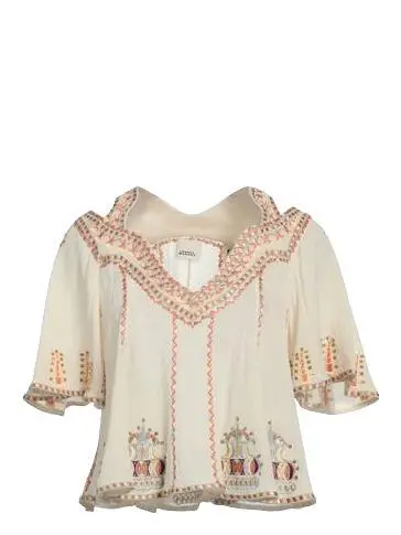 Isabel Marant Embroidered Top - Beige