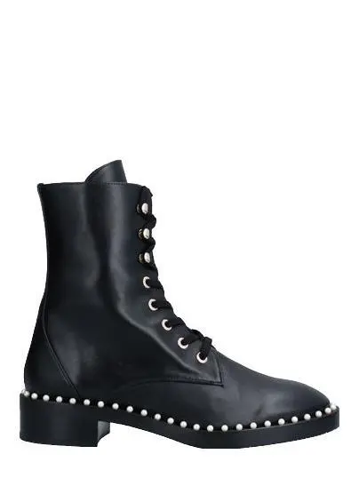 STUART WEITZMAN Ankle Boots In Calfskin With Bead Detailing - Black