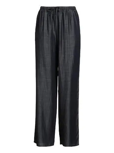Armani Exchange Lyocell Wide-leg Pants - Blue