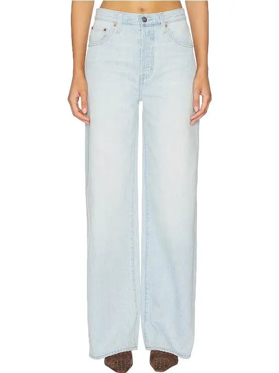 PISTOLA Tate High Rise Bowed Wide Leg Jeans - Blue