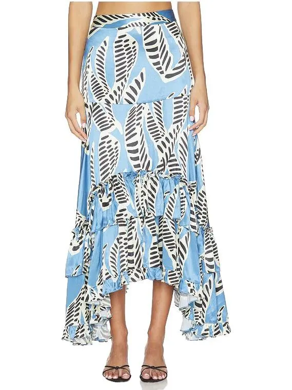 Alexis Bexley Asymmetrical Ruffle Skirt - Na