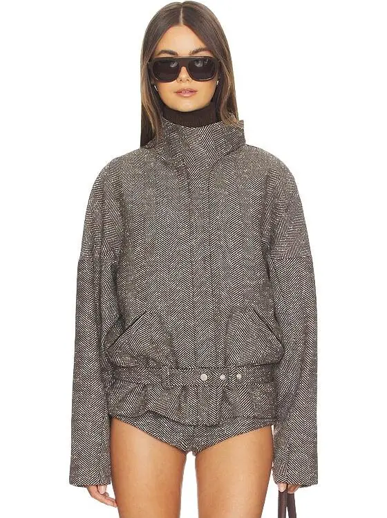 ENTIRE STUDIOS Contrast Aviator Jacket - Brown