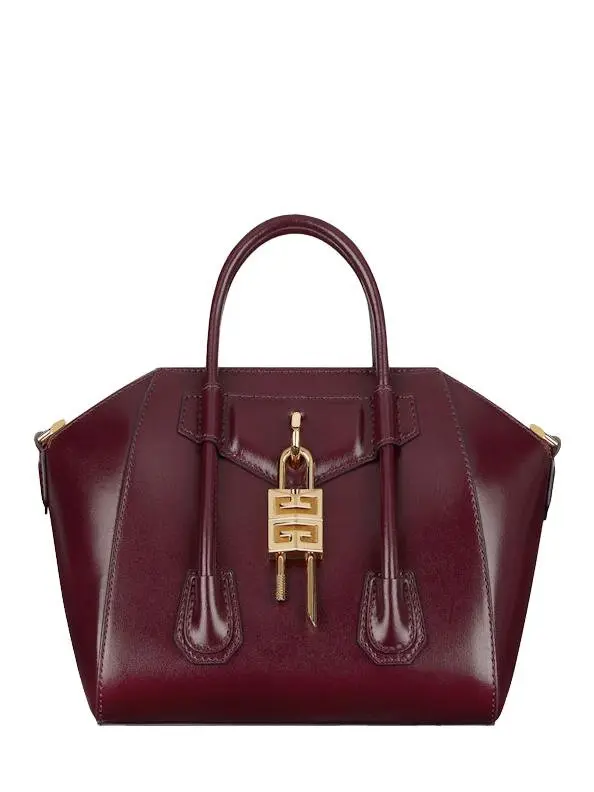 Givenchy Mini Antigona Lock Bag - Oxblood Red