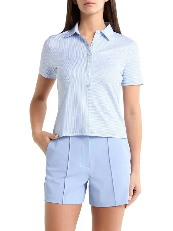 G/fore Mix Stripe Short Sleeve Golf Polo - Willow