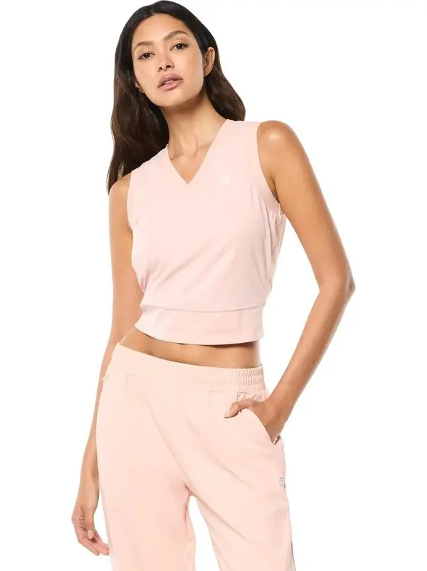 SERGIO TACCHINI Noemi Cropped V-neck Tank Top - Evening Sand