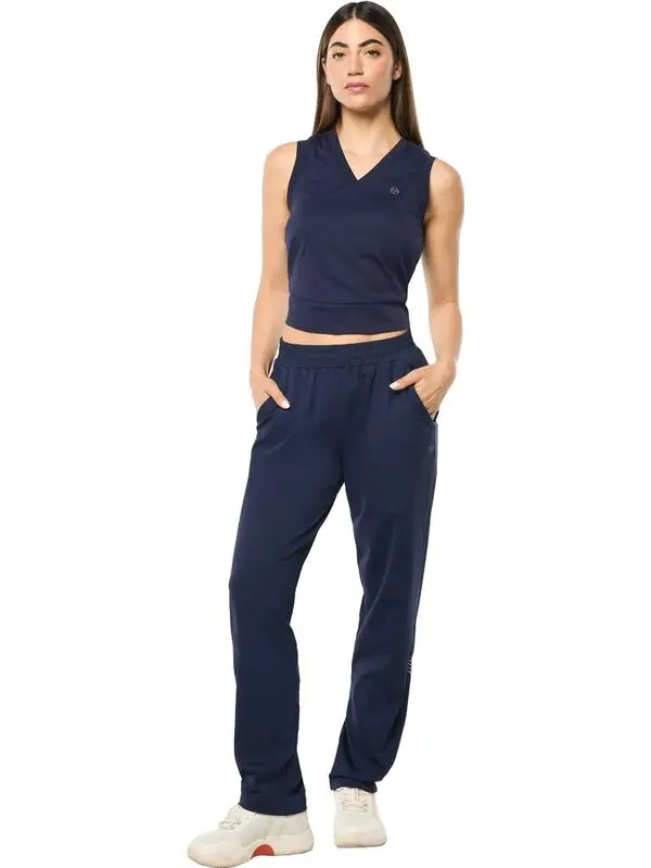 SERGIO TACCHINI Noemi Cropped V-neck Tank Top - Maritime Blue