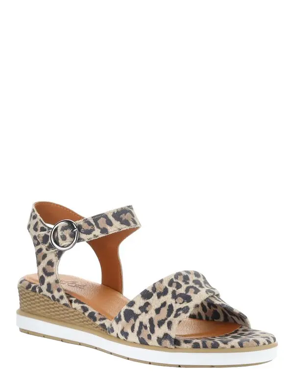 BOS. & CO. Avon Platform Wedge Sandal - Tan/leopard
