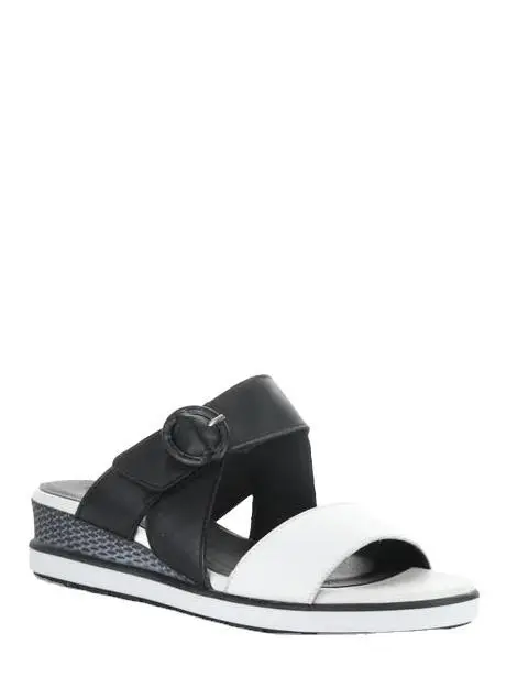 BOS. & CO. Asha Wedge Sandal - White/black