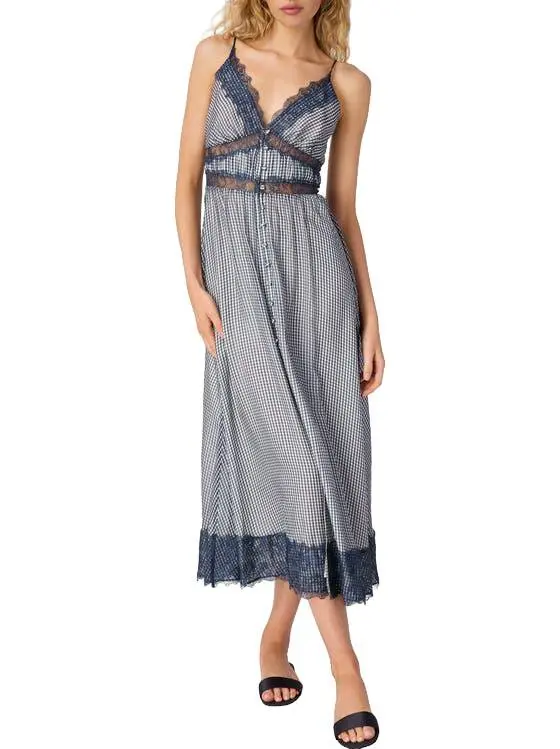 Cami Nyc Janaya Silk Chiffon Maxi Sundress - Blue Gingham