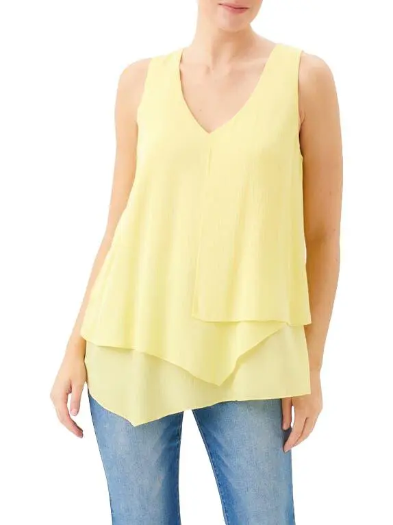 Karen Kane Drape Layered Asymmetric Tank - Yellow