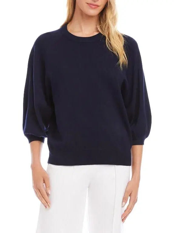Karen Kane Puff Sleeve Sweater - Navy