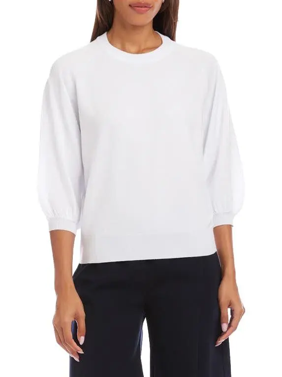 Karen Kane Puff Sleeve Sweater - White