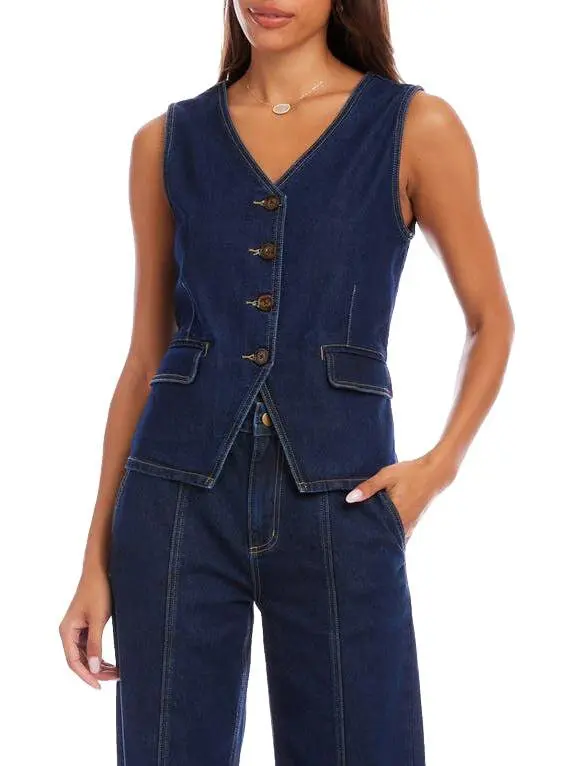 Karen Kane Denim Vest - Indigo