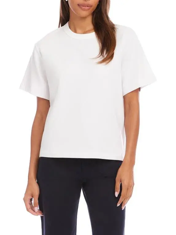 Karen Kane French Terry Relaxed T-shirt - White