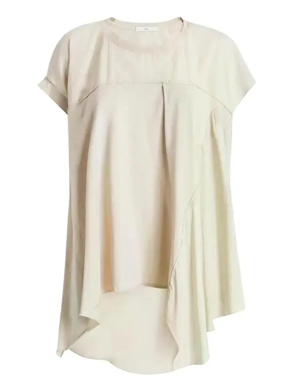 High Layered Panel T-shirt - Neutrals