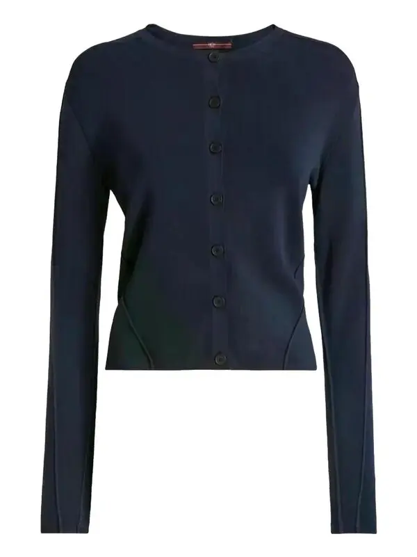 High Guipure Panelling Cardigan - Blue