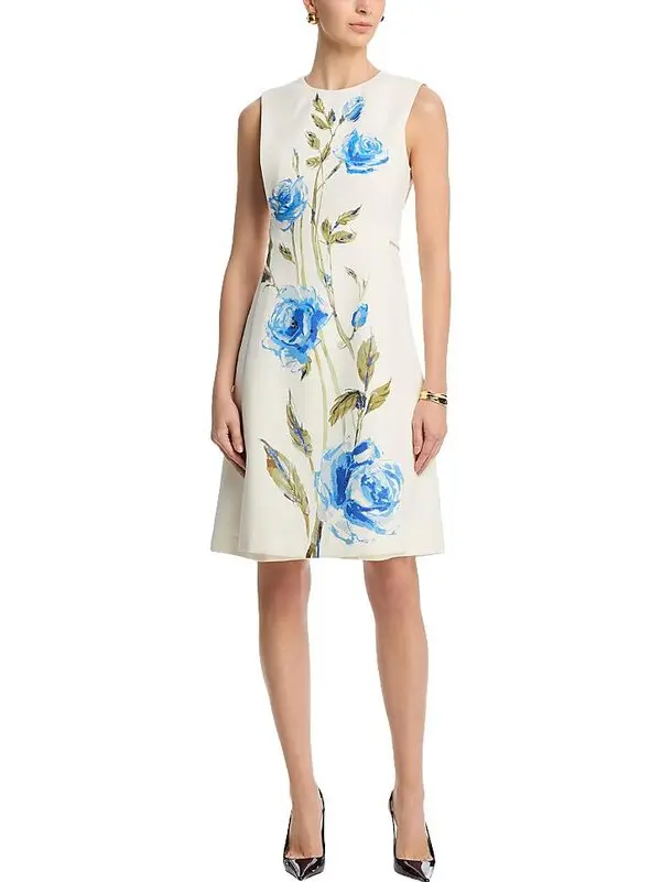 Rickie Freeman For Teri Jon Crepe Apron Dress - Ivory Multi
