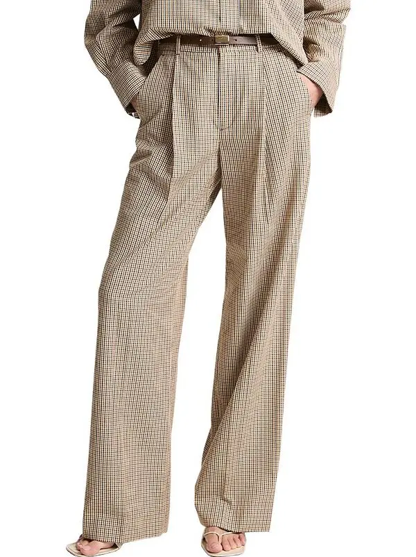 Vince Camille Mid Rise Wide Leg Pants - Light Wheat