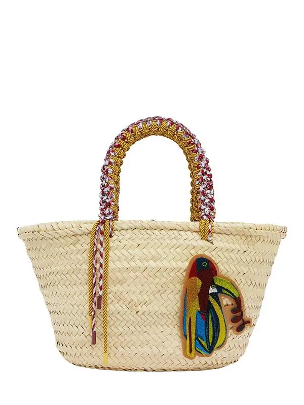 ALEMAIS Midi Straw Basket Tote - Multi