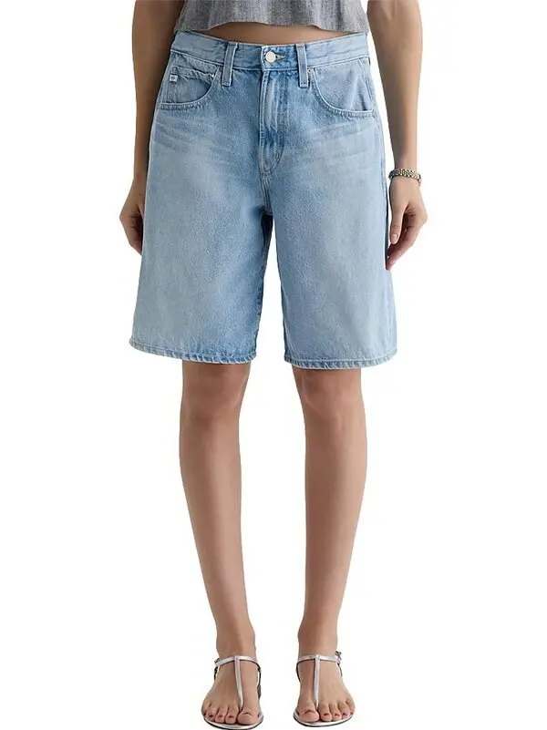 Ag Hattie High-rise Denim Bermuda Shorts - Mondrian