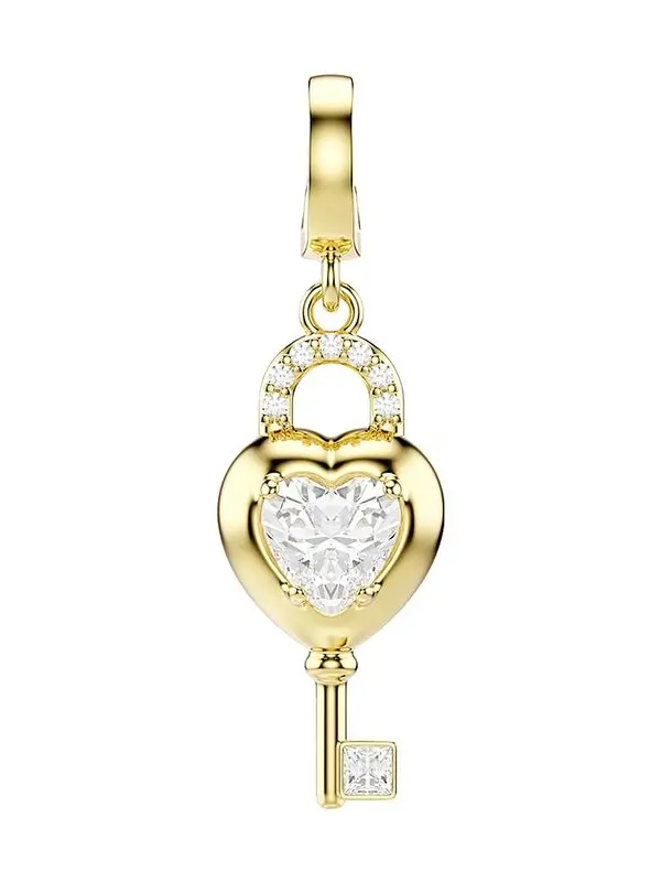 SWAROVSKI Idyllia Heart Key Charm - Gold