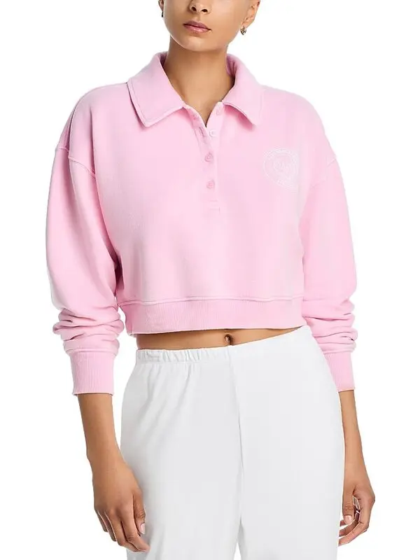 LoveShackFancy Menzelle Polo Sweatshirt - Peony Macaron